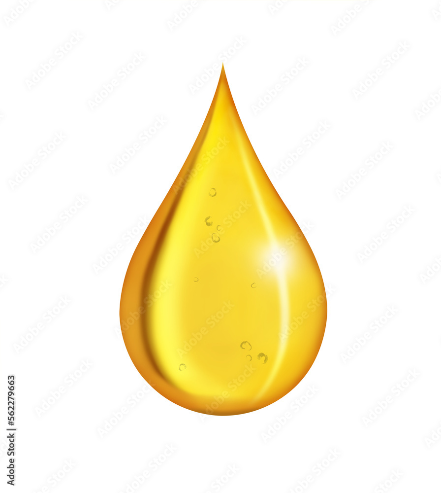 Honey, serum or cooking oil drop isolated on white background with ...