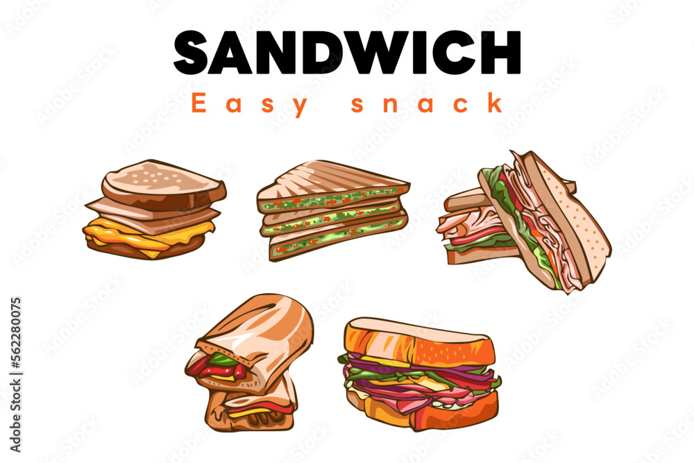 Sandwich vector set collection graphic clipart design Stock Vector ...