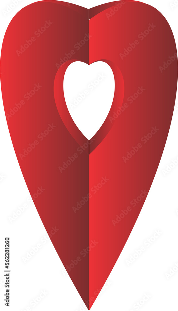 red heart pin location mark PNG 2023011624 Stock Illustration | Adobe Stock