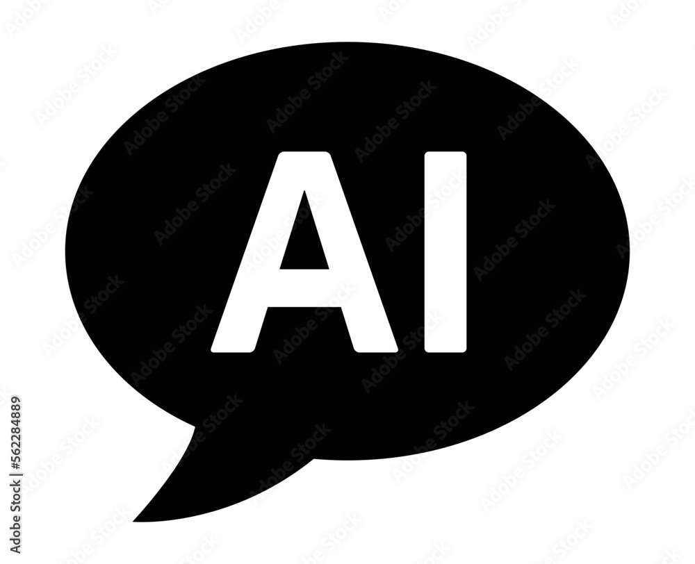 AI chat bubble chatbot flat vector icon for technology apps and ...