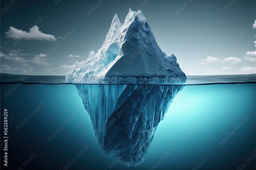 iceberg in polar regions which shows a big hidden potential beneath the ...