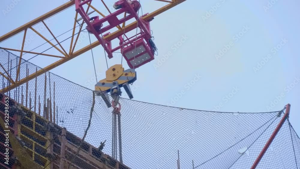 Construction site, where a modern beautiful multi-storey building is ...