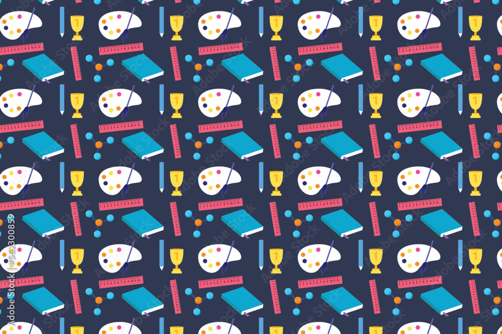 Special endless educational backdrop pattern decoration with the ...