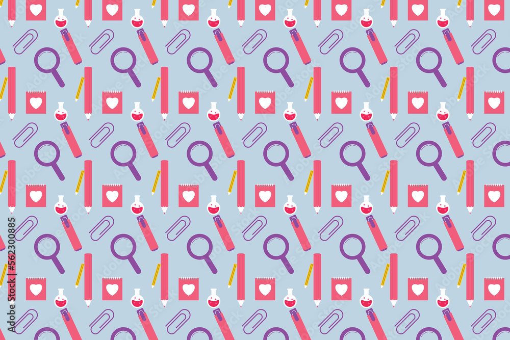 Seamless educational background pattern vector with colorful elements ...