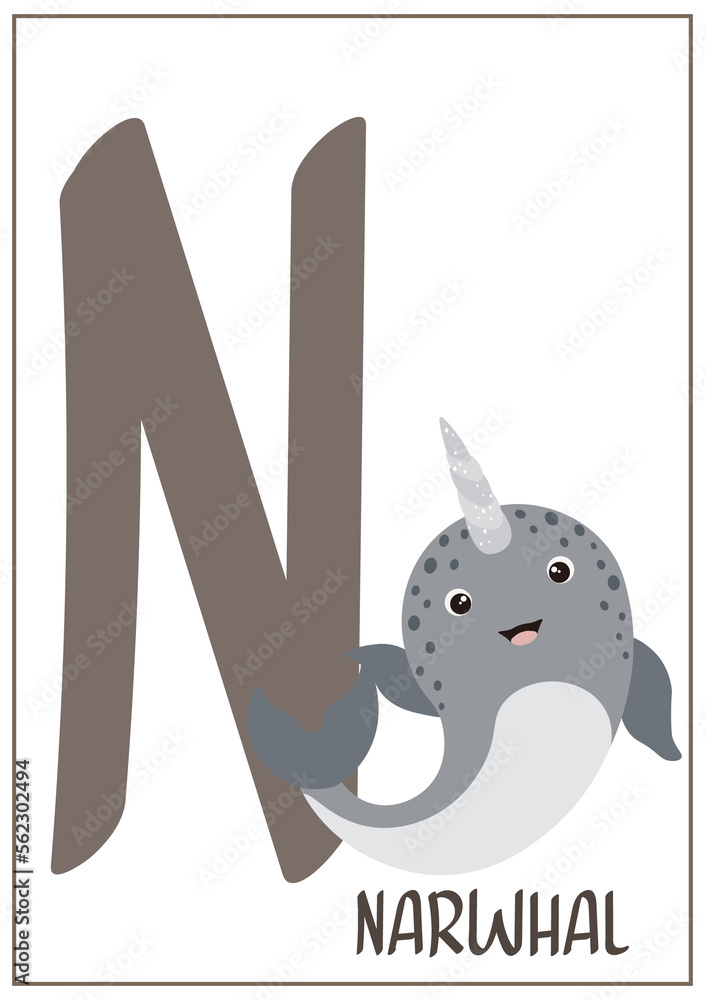 Alphabet cards for kids. Educational ABC card for preschool education ...