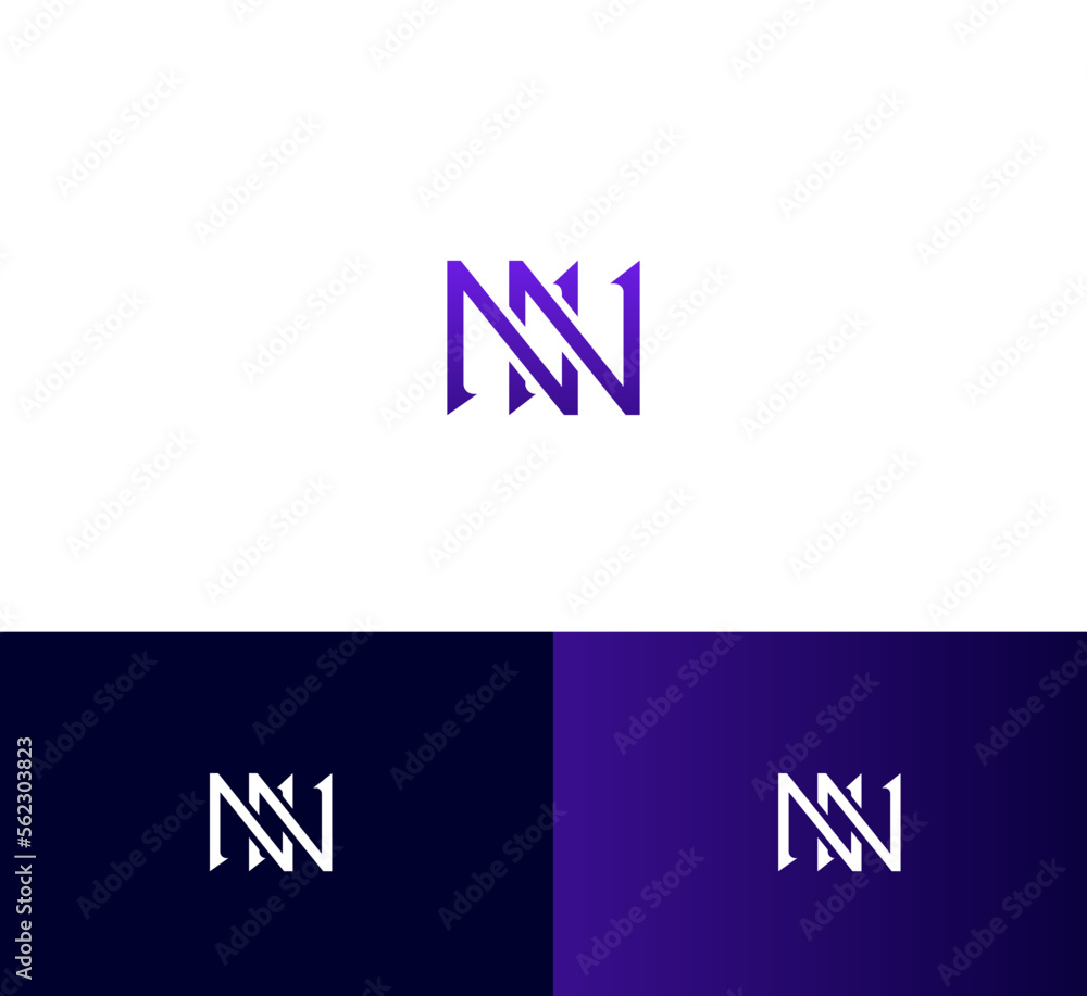 NN letter logo design template elements. Modern abstract digital ...