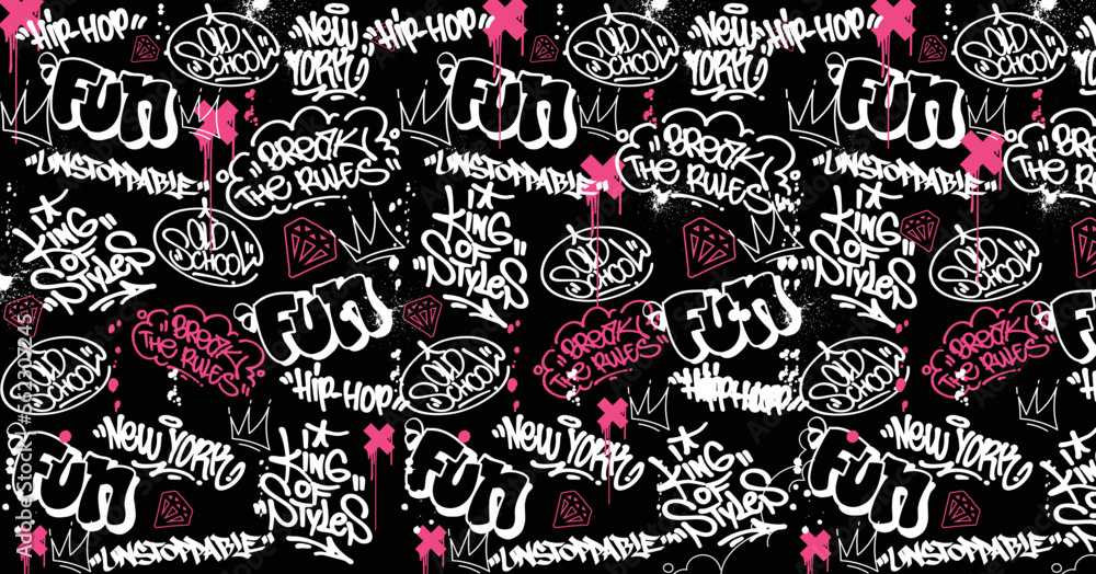 Abstract graffiti art background with scribble throw-up and tagging ...