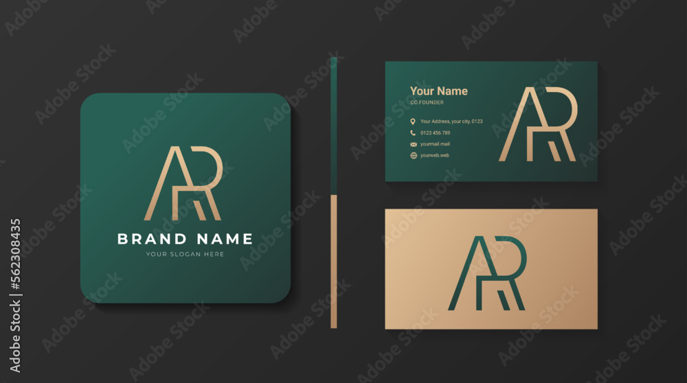 Premium letter AR logo with golden design. Luxury vector logo with ...