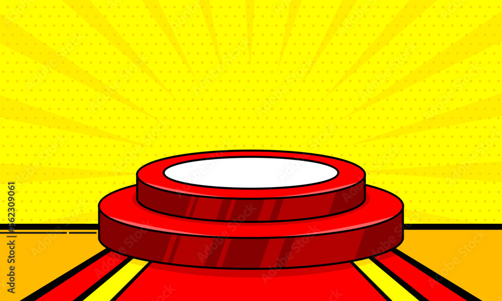 Cartoon podium stage in pop art style background Stock Vector | Adobe Stock