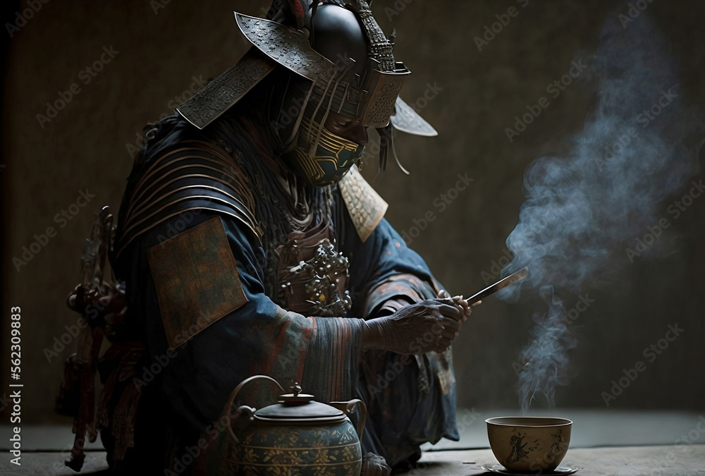 Samurai Warrior Performing a Traditional Tea Ceremony Stock ...