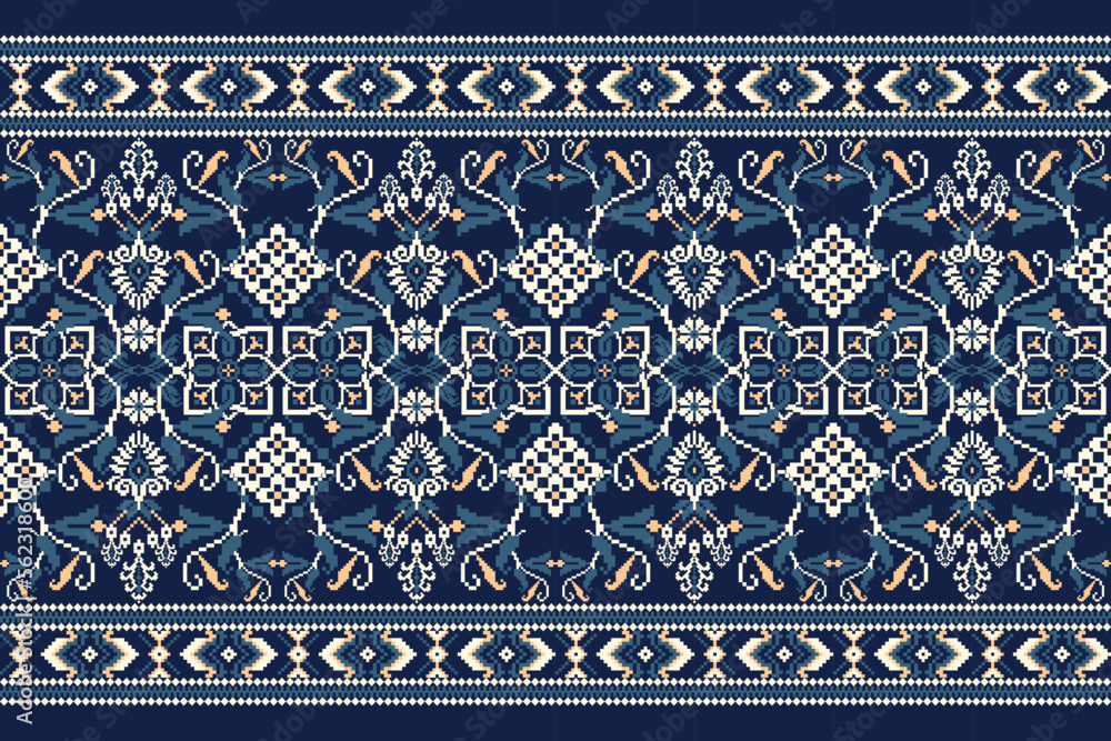 Dark Blue Aztec Pattern
