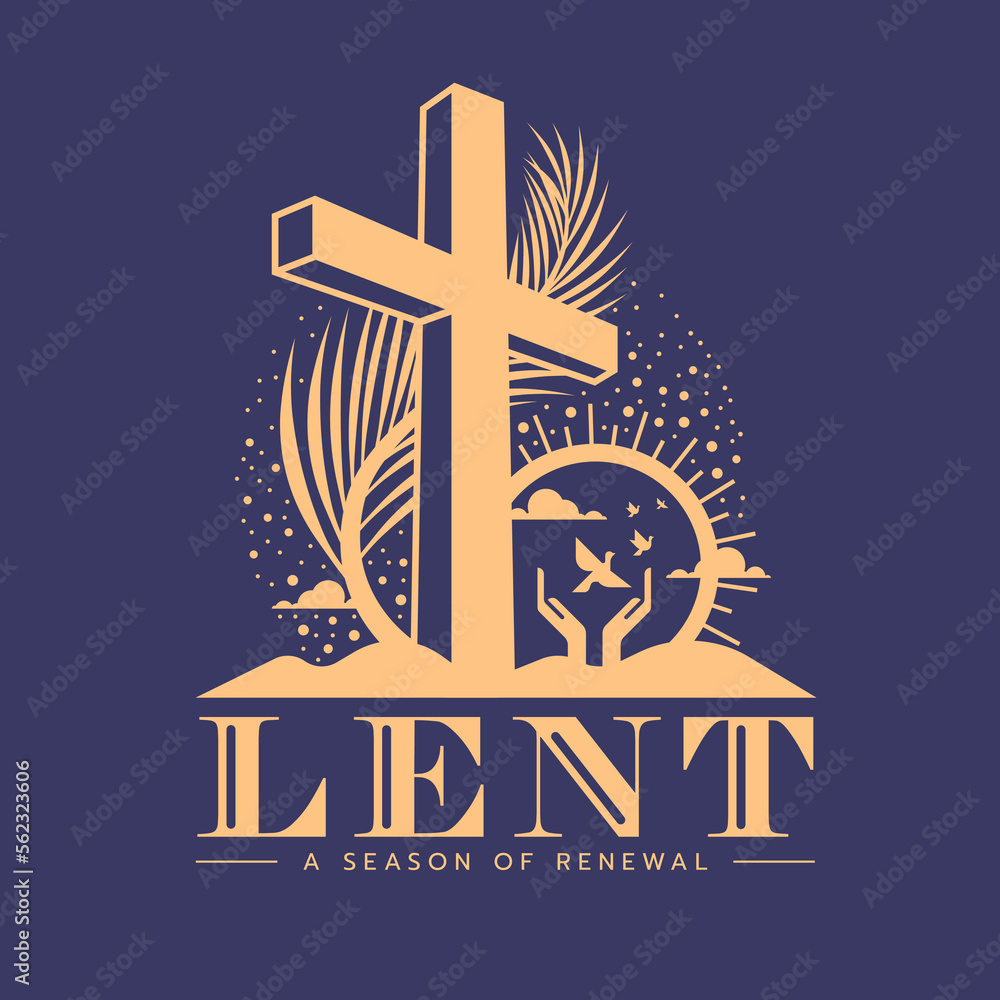Lent, a season of renewal - Gold perspective cross crucifix sign palm ...