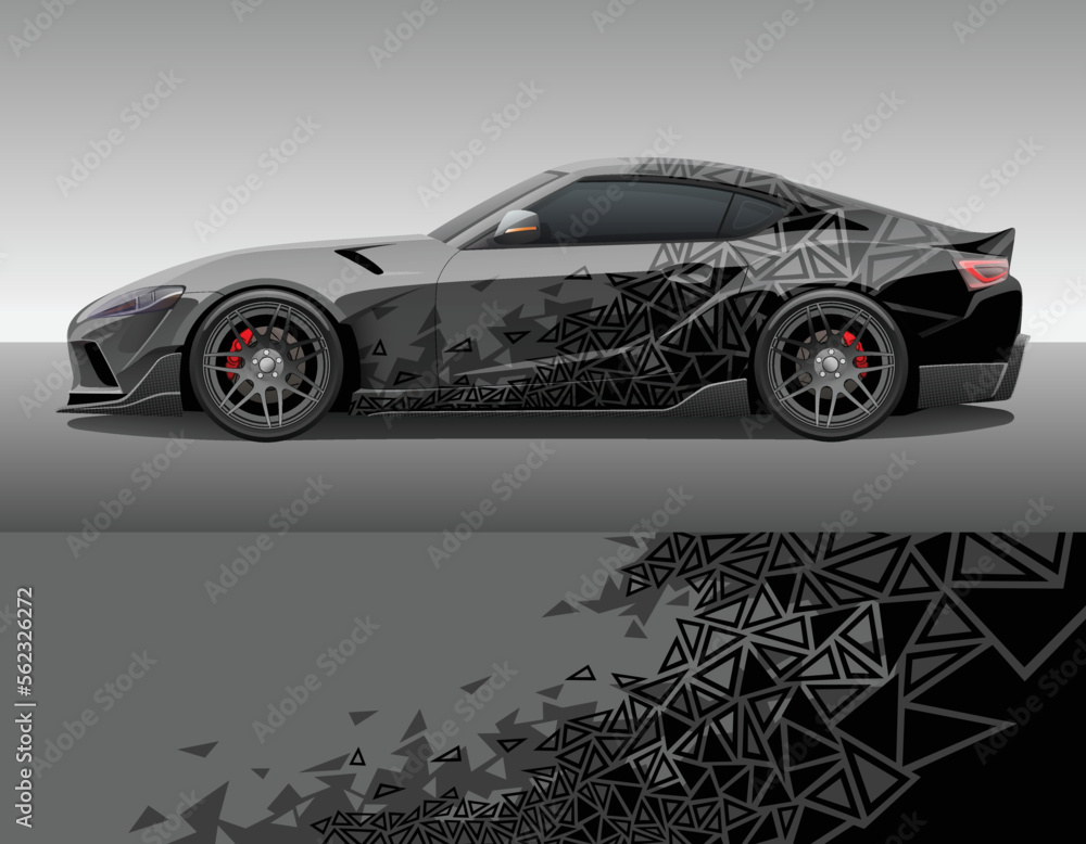 Car Wrap Vinyl Racing Decal Ornament. Abstract Geometric Triangle