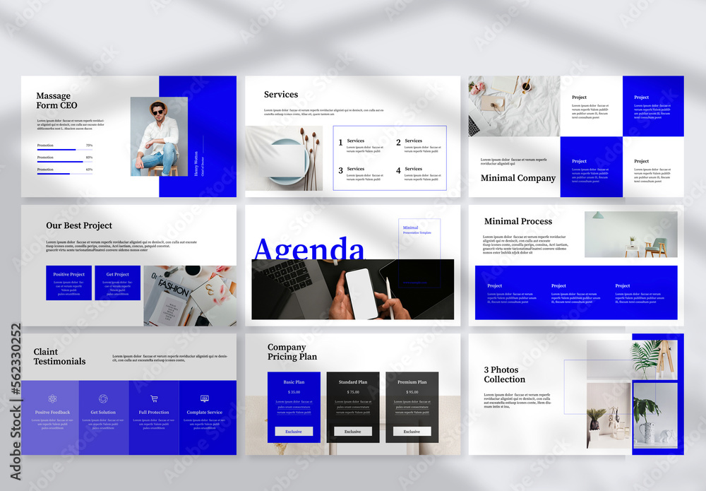 Agenda Minimal Presentation Layout Stock Template | Adobe Stock