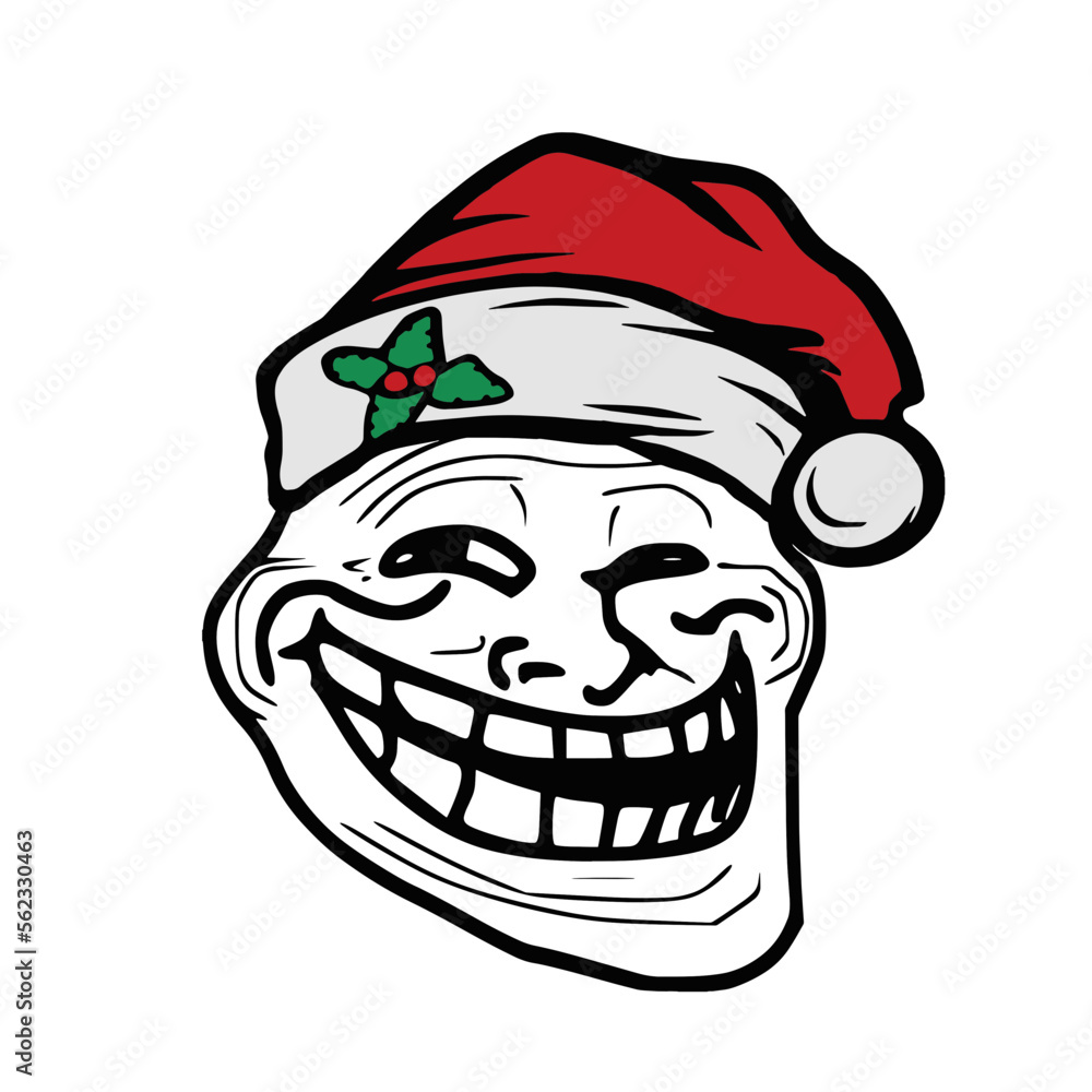 Santa Hat Troll Face Stock Vector | Adobe Stock