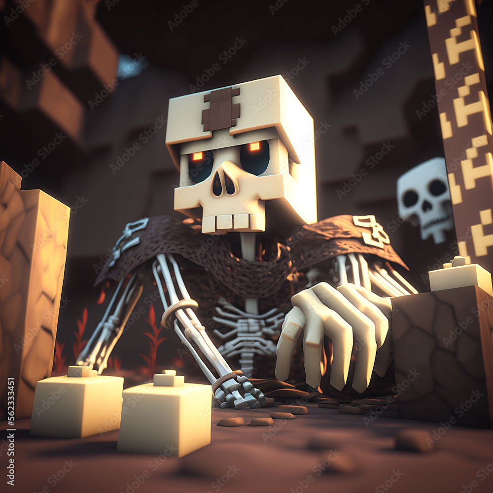 Stockillustratie Zombie Minecraft Robot Digital Art Image Created With ...
