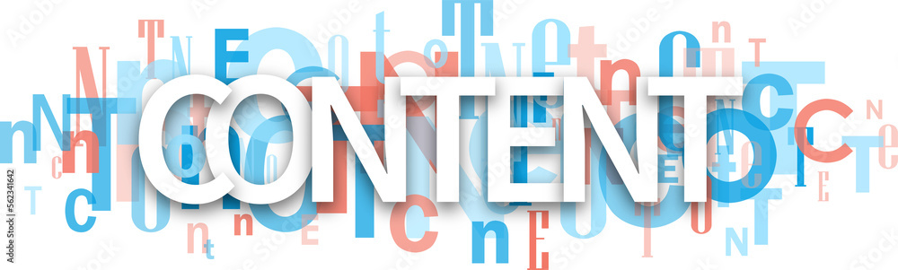 CONTENT colorful typography banner on transparent background Stock ...