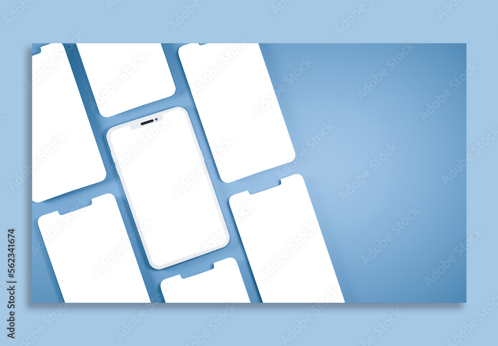 Multiple Device, Perspective Screens Mock Up, Floating Template. Stock ...