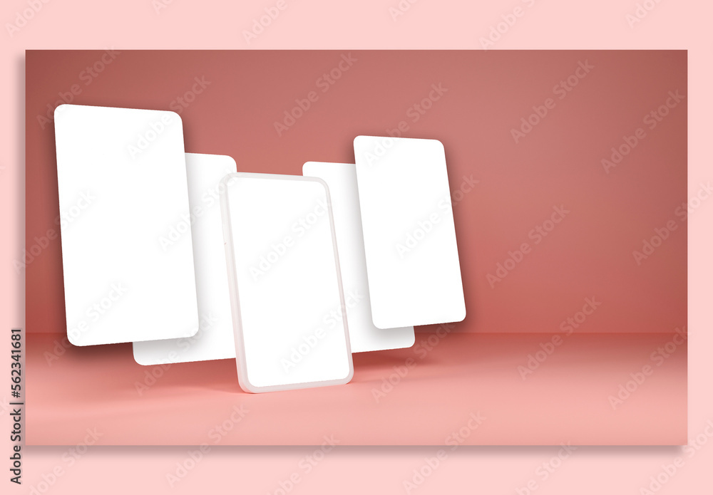 Smart Phone, Perspective Screens Mock Up. Stock Template | Adobe Stock