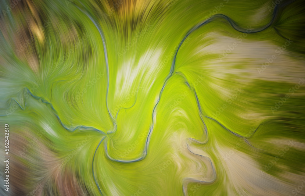Abstract green blur texture. Blurred veins water stream backdrop with a ...