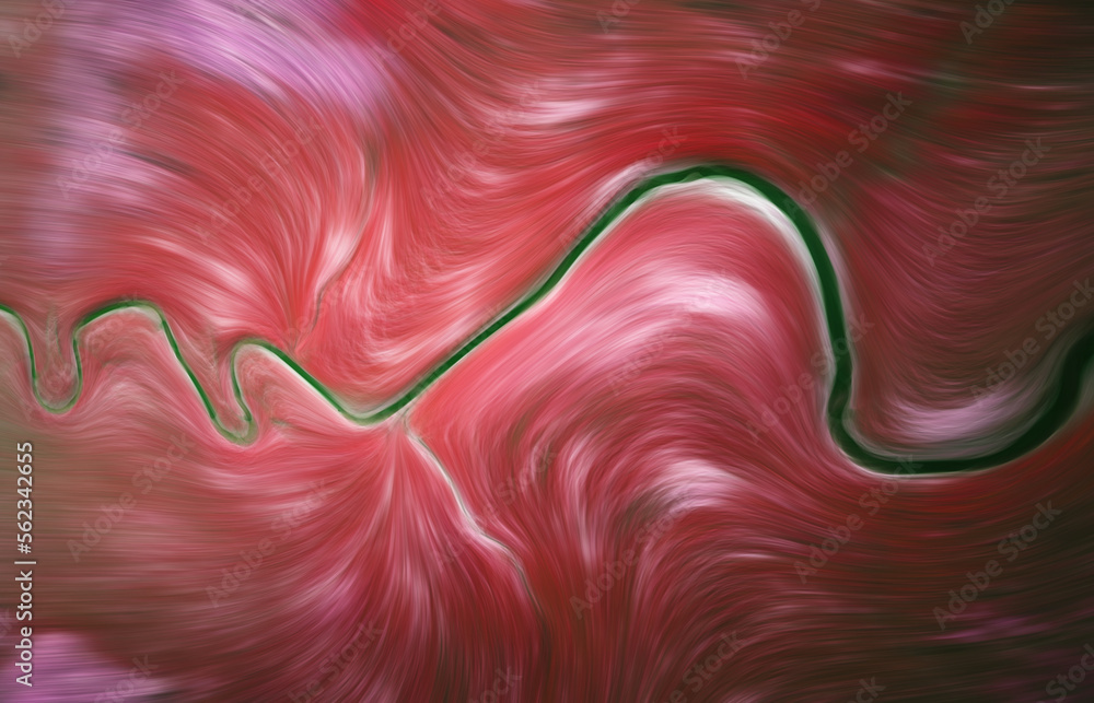 Abstract red blur texture. Blurred veins water stream backdrop with a ...