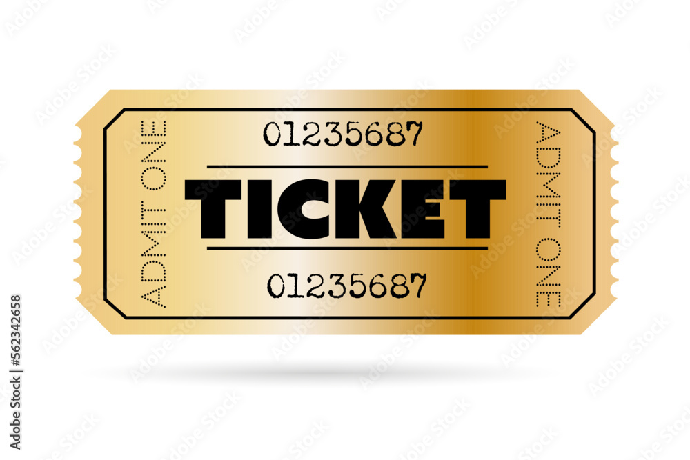 Vector ticket for Cinema, theater, concert, movie, performance, party ...