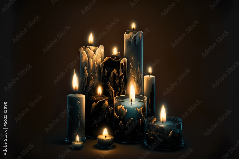 Different sized candles background, ideal for funeral, cemetery and ...