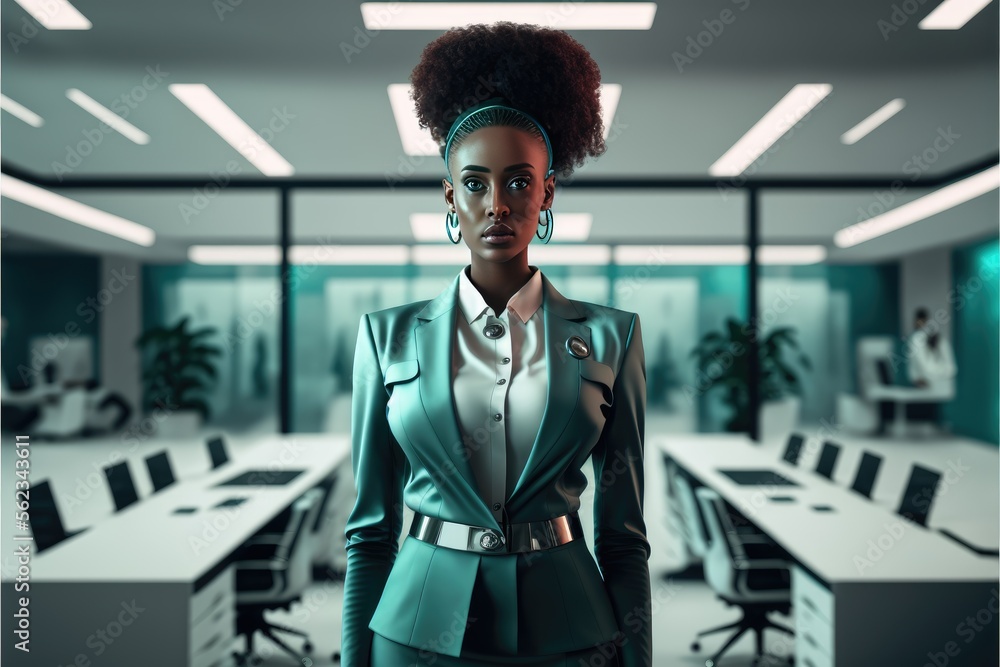 Woman from Bahama in business attire in modern office, diversity in the ...