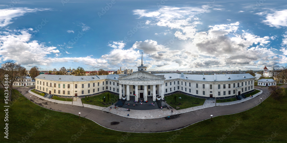 aerial full seamless spherical hdri 360 panorama view above over a ...