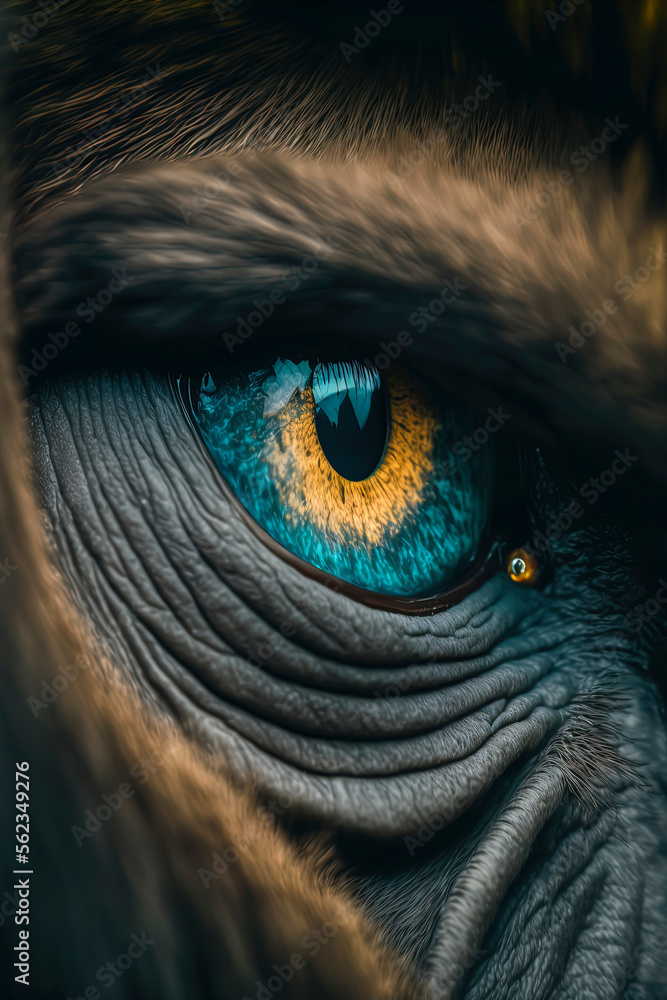 Gorilla eye, macro photography of a gorilla eye Stock Illustration ...