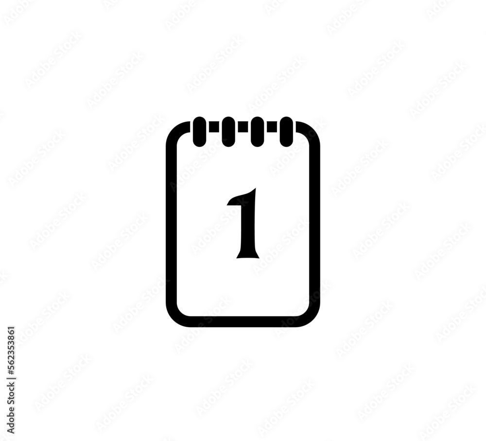 simple calendar page for day 1 of month. vector illustration symbol in ...