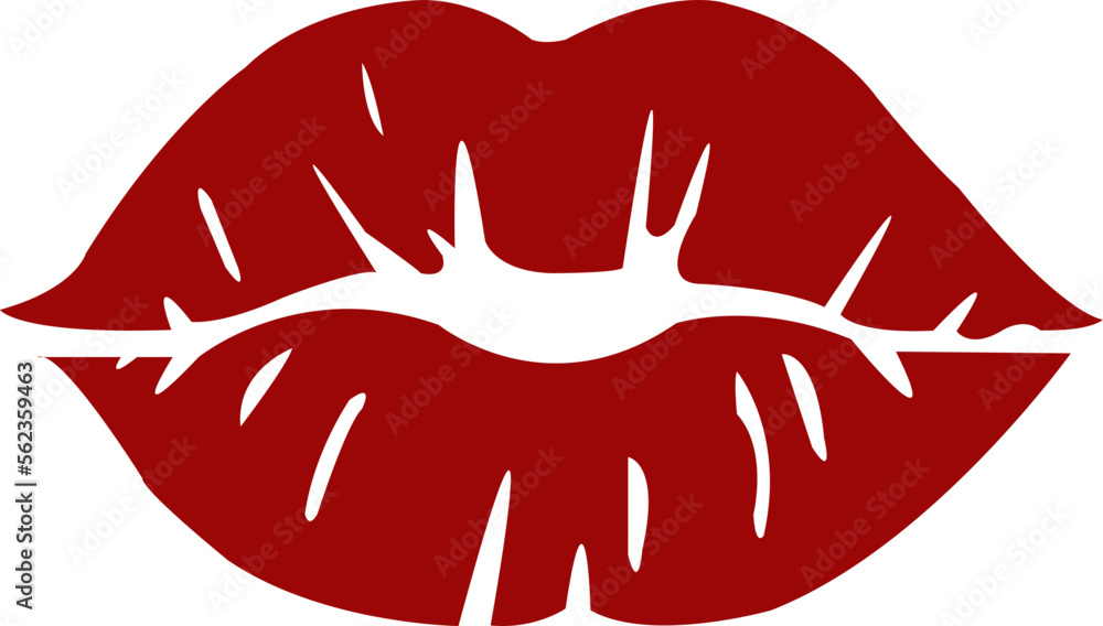 lips svg vector cutfile for cricut and silhouette cutfile Stock Vector ...