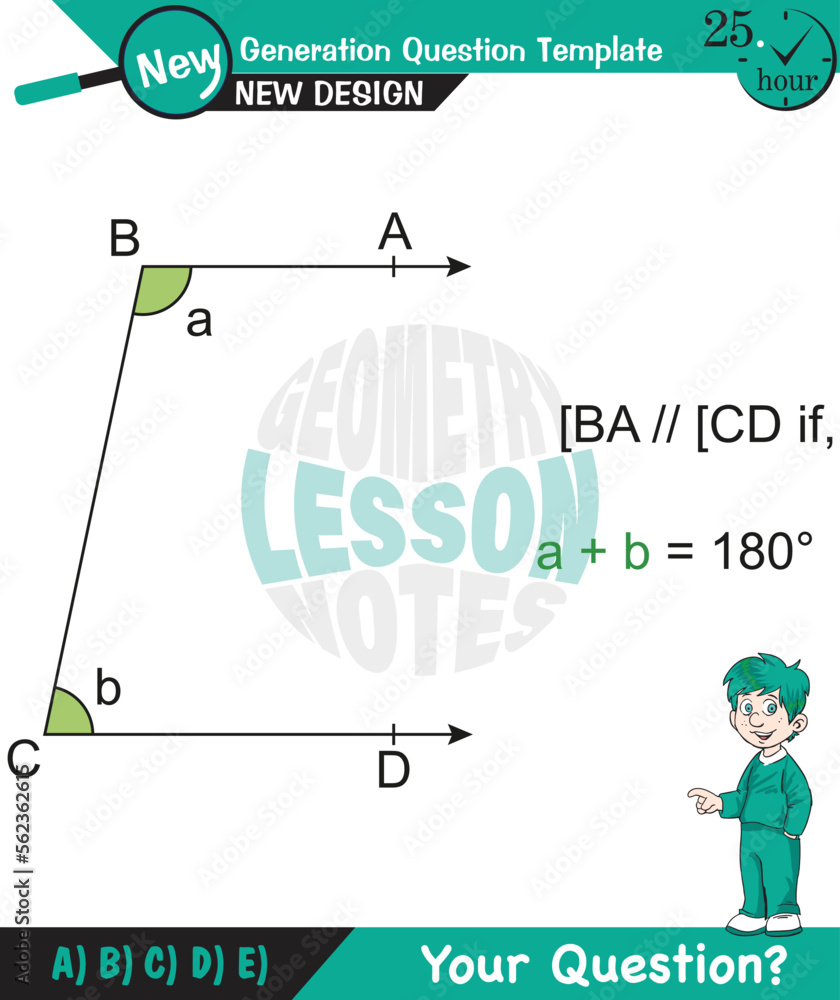 Geometry, angles in straight, angles in plane, next generation question ...