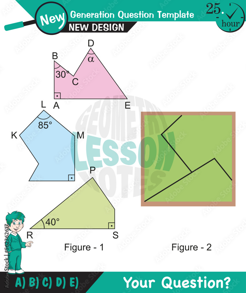 Geometry, angles in straight, angles in plane, next generation question ...