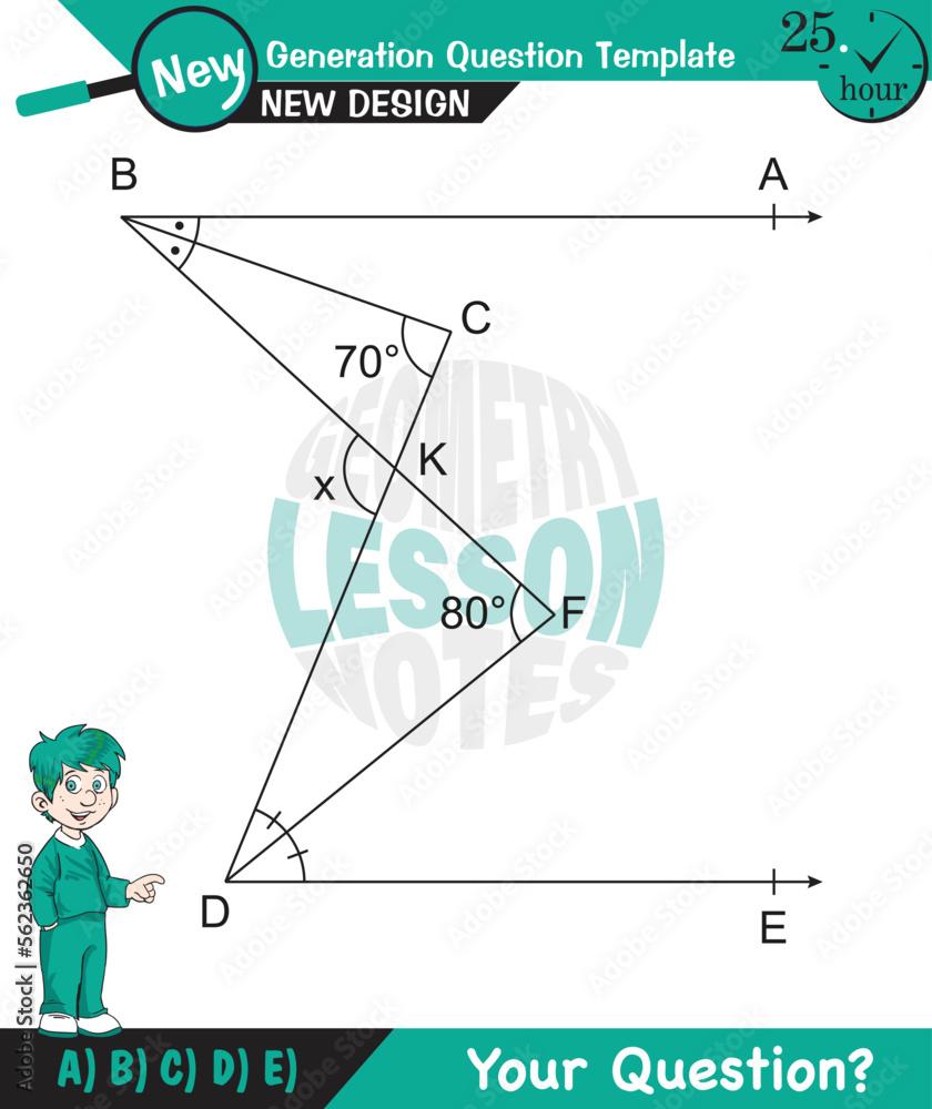 Geometry, angles in straight, angles in plane, next generation question ...