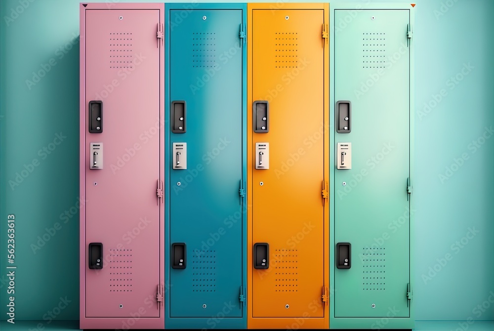 Locker cabinet made of steel, with different colored sections, ideal ...