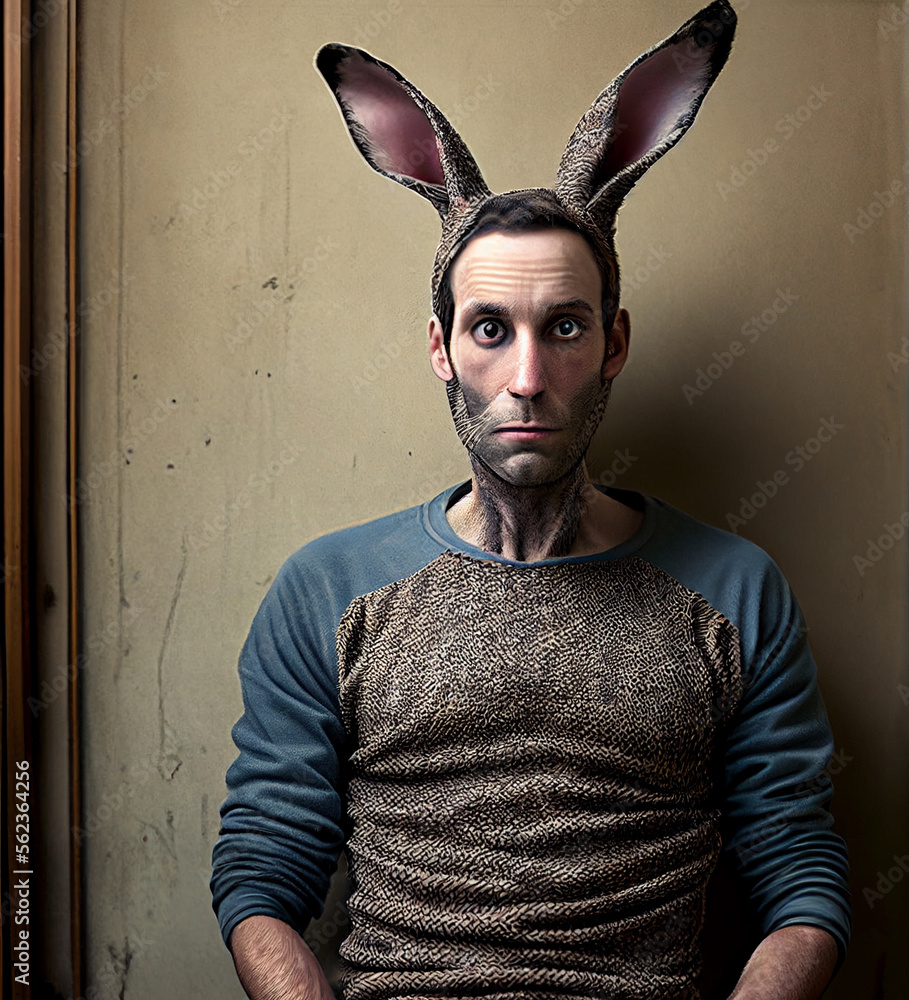 Surreal Mammalian Hybrids creature, half man, half rabbit in mythologie ...