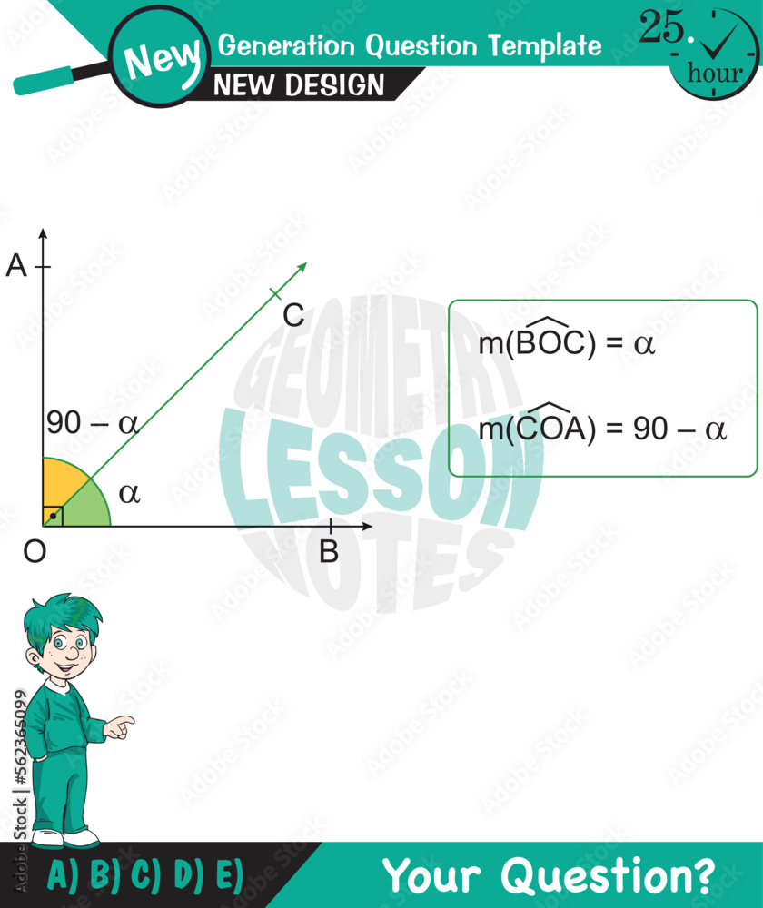 Geometry, angles in straight, angles in plane, next generation question ...