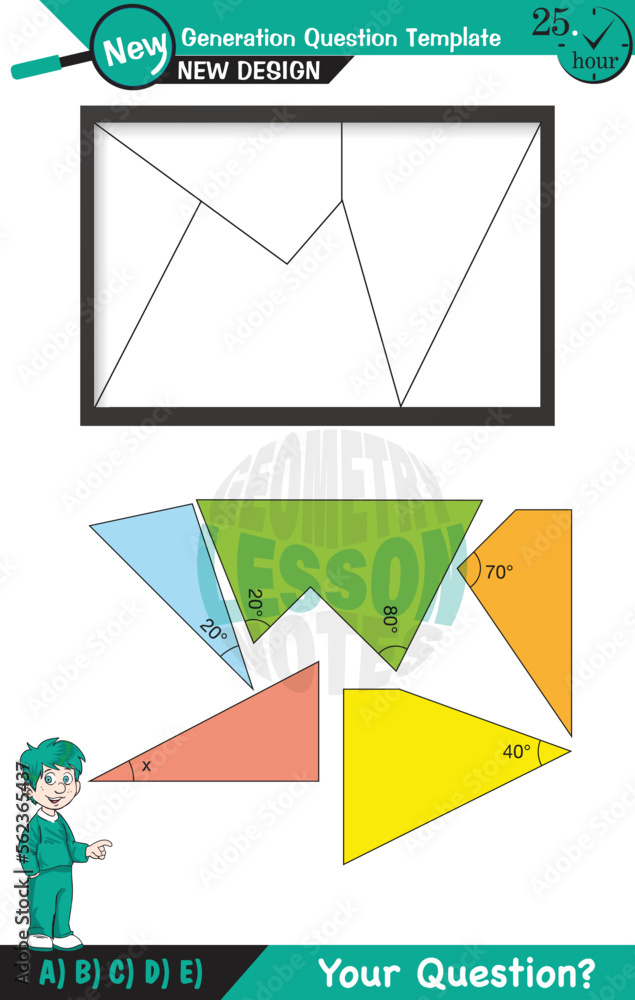 Geometry, angles in straight, angles in plane, next generation question ...