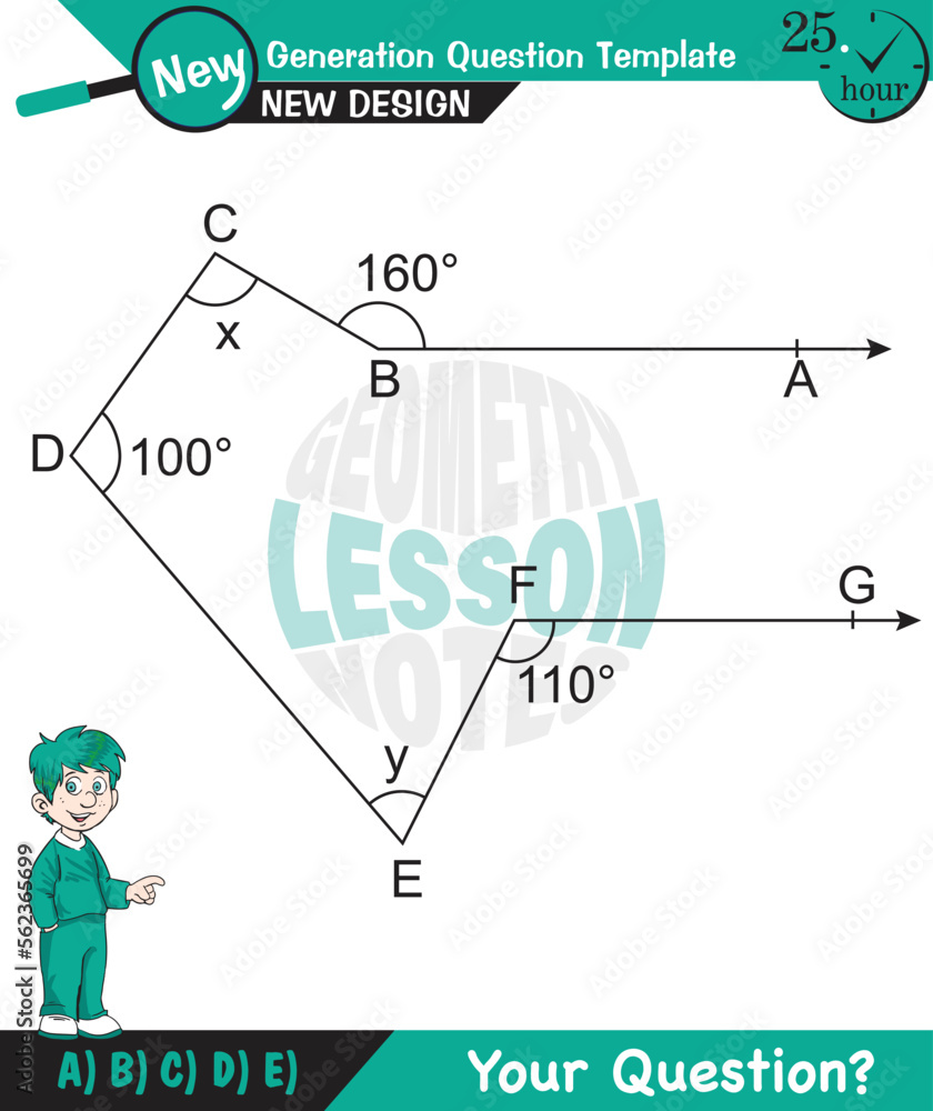 Geometry, angles in straight, angles in plane, next generation question ...