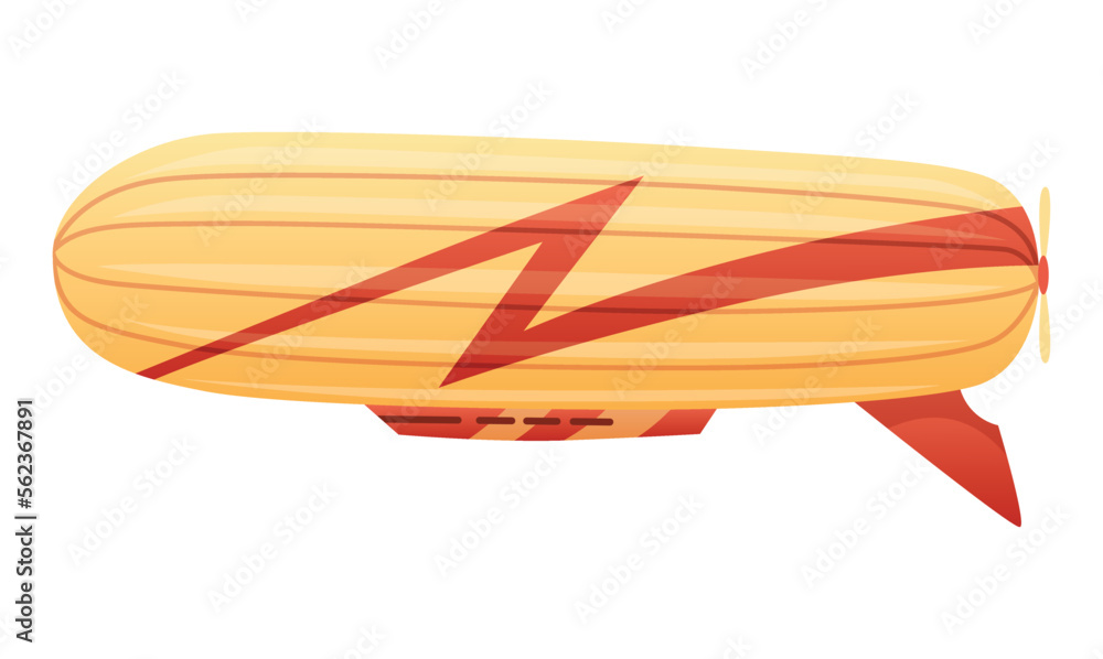 Zeppelin passenger airship. Bright colored cigar shaped balloon or ...