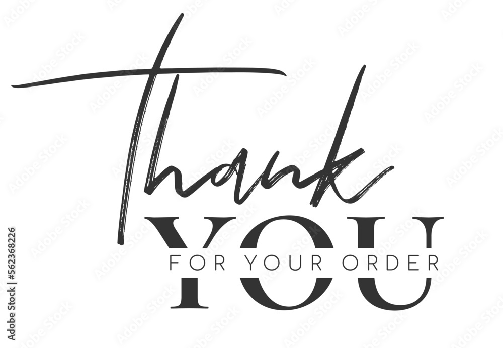 Vetor de vector thank you for your order handwritten inscription. hand ...