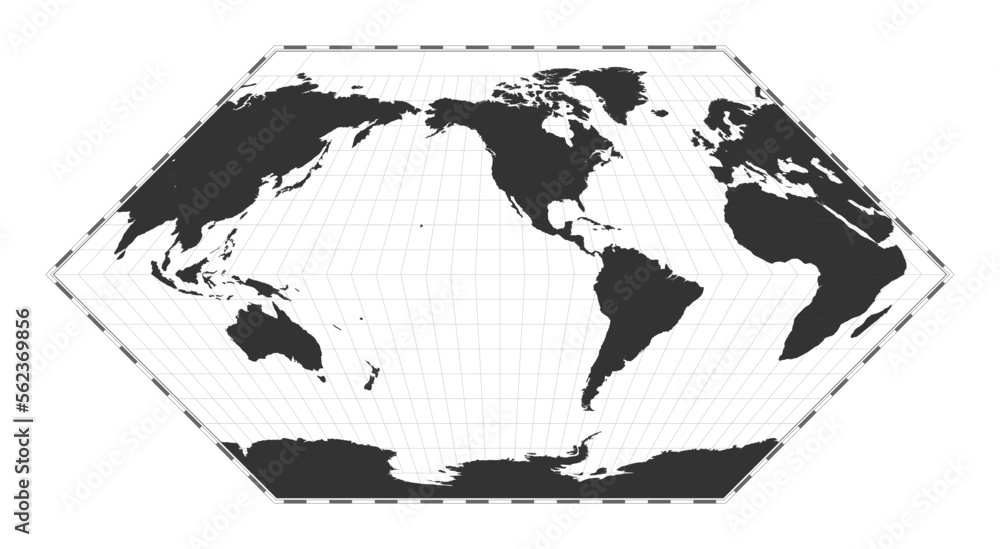 Vector world map. Eckert I projection. Plain world geographical map ...