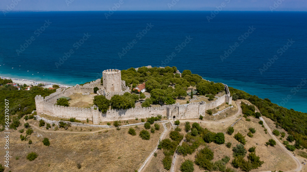 Drone photo of Platamonas medieval castle, Greece Stock Photo | Adobe Stock