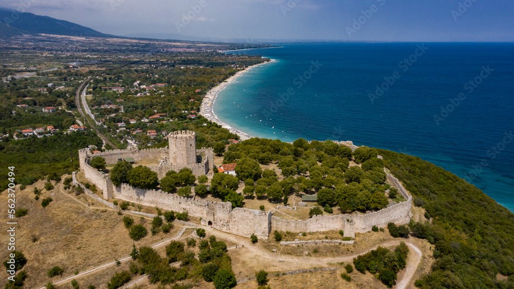 Drone photo of Platamonas medieval castle, Greece Stock Photo | Adobe Stock