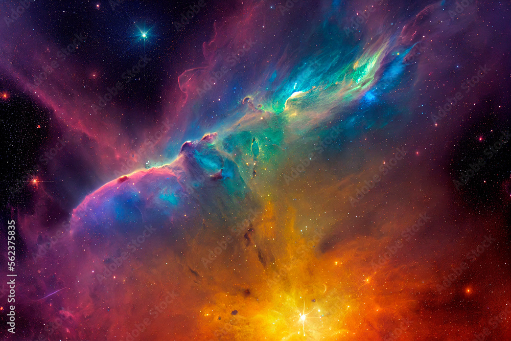 Abstract cosmos, space nebula as a background or wallpaper. Generative ...