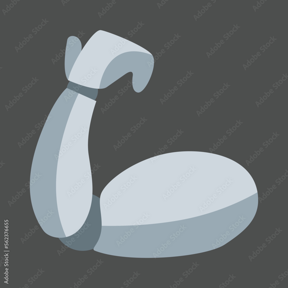 Mechanical vector arm icon emoji design. Isolated prosthetic arm label ...