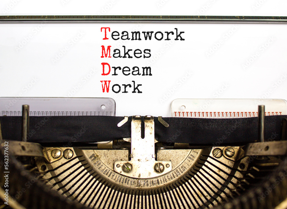 TMDW Teamwork makes dream work symbol. Concept words TMDW Teamwork ...