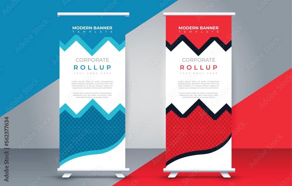 Modern roll up banner design template. flyer. pull up. presentation ...