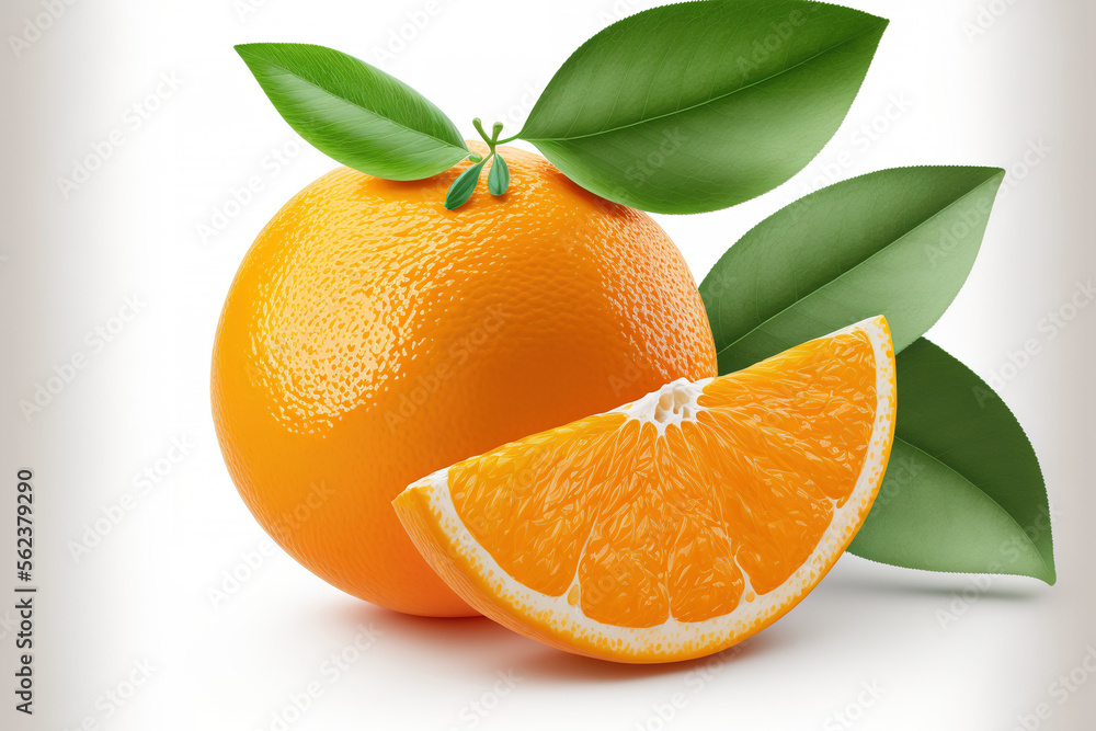 Orange fruit on its own. Citrus orange on a white background. orange ...